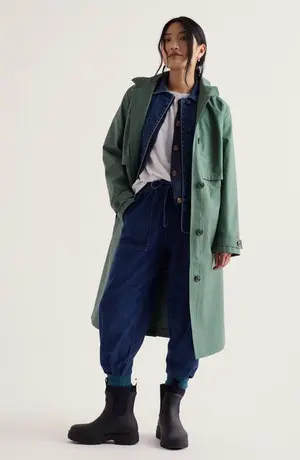 SEASALT CORNWALL Sea Lights Waterproof Trench Coat - Light Coppice