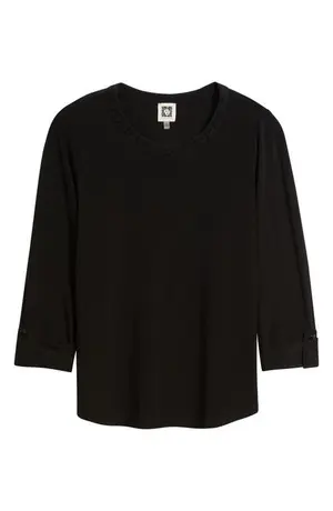 Anne Klein Heatset Embellished Roll Cuff Top