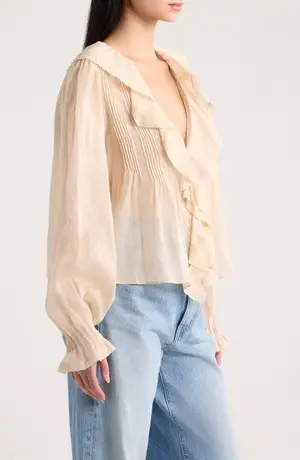 A.REN Floriane Ruffle Pintuck Top