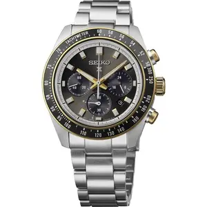 SEIKO WATCHES Prospex Circuit Race Solar Speedtimer Chronograph Bracelet Watch - Black