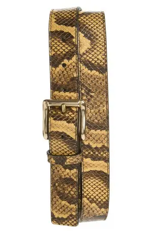 Amiri Python Embossed Leather Belt - Brown