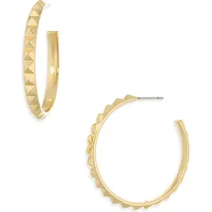 EDDIEBORGO Pyramid Hoop Earrings - Gold