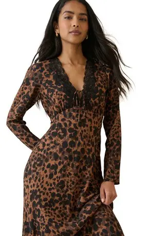 NOBODY'S CHILD Aida Long Sleeve Maxi Dress