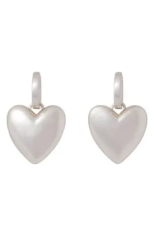 ROXANNE ASSOULIN Heart Token Drop Earrings - Antique Silver
