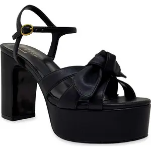 SHU SHOP Esmeralda Faux Leather Platform Sandal - Black