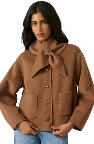 NOBODY'S CHILD Tie Neck Jacket