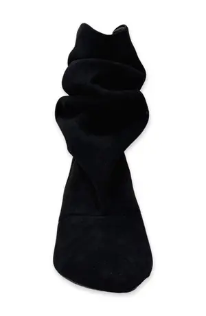 SHU SHOP Venetia Slouchy Faux Leather Bootie - Black Suede