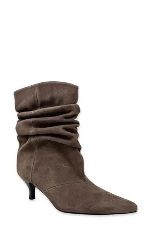 SHU SHOP Venetia Slouchy Faux Leather Bootie Brown Suede