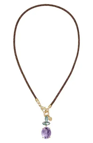 ROXANNE ASSOULIN Crystal Granita Pendant Necklace - Walnut/violet/light Azore