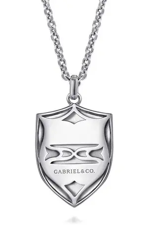 GABRIEL & CO. Modern Relics Shield Pendant Necklace