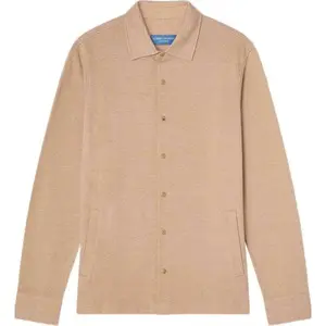 Robert Talbott Walter Cashmere Blend Snap Front Shirt - Camel