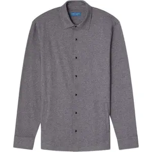 Robert Talbott Walter Cashmere Blend Snap Front Shirt - Gray