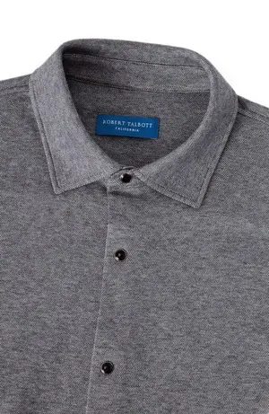 Robert Talbott Walter Cashmere Blend Snap Front Shirt - Gray