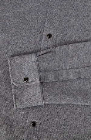 Robert Talbott Walter Cashmere Blend Snap Front Shirt - Gray