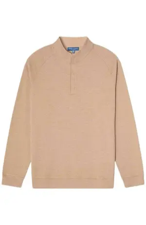 Robert Talbott Wesley Cashmere Blend Quarter Zip - Camel