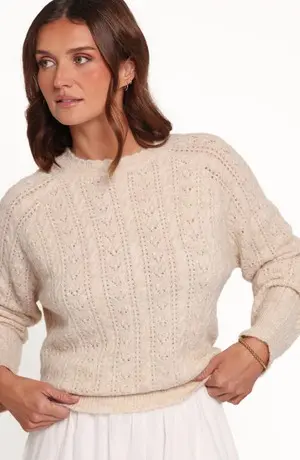 PETAL & PUP Reece Pointelle Sweater