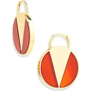 EDDIEBORGO Round Medallion Drop Earrings Gold