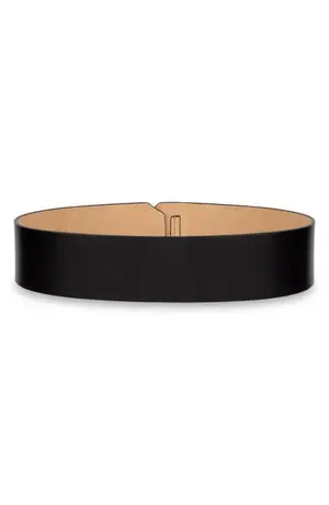 Sam Edelman Double Buckle Leather Wide Belt