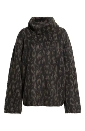 Vince Oversize Turtleneck Jacquard Jacket