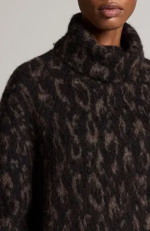 Vince Oversize Turtleneck Jacquard Jacket