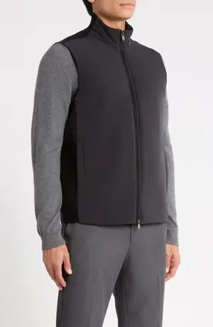 Nordstrom Mixed Media Insulated Knit Vest - Black