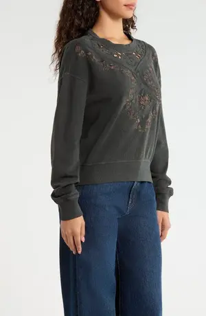 Lucky Brand Embroidered Sweatshirt