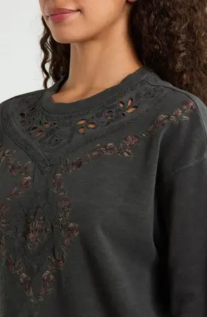Lucky Brand Embroidered Sweatshirt