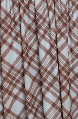 PETAL & PUP Odilia Plaid Long Sleeve Mesh Maxi Dress