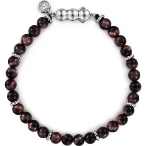 GABRIEL & CO. Bujukan Lapis Lazuli Bead Bracelet - Sterling Silver/tigers Eye