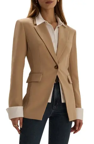FAVORITE DAUGHTER The Madison Avenue Blazer - Tan/white