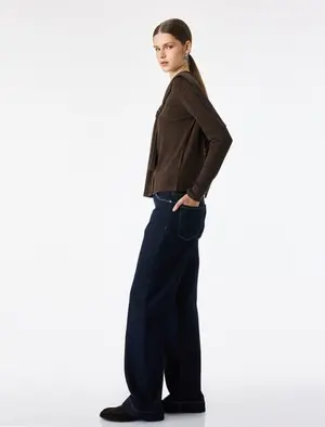 Koton Long Sleeve Tie-front Shawl Collar Top
