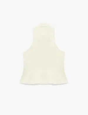 Koton Linen Blend Mandarin Neck Vest With Frog Closure