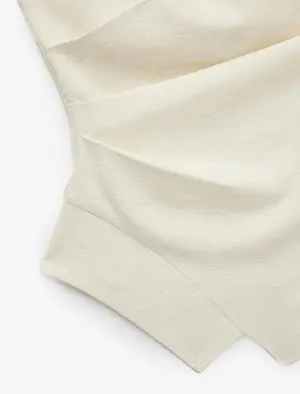 Koton Linen Blend One-shoulder Sleeveless Draped Top