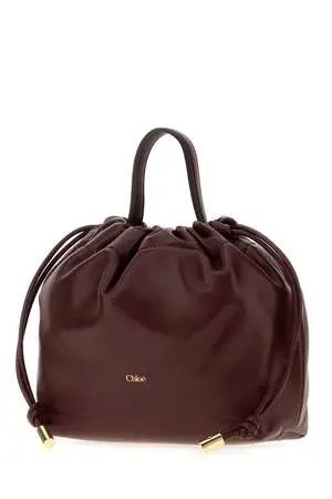 Chloé Burgundy Leather Mini Icons Handbag - Red