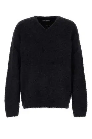 Dolce & Gabbana Stretch Alpaca Blend Sweater - Black