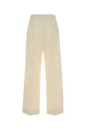 JIL SANDER Ivory Cotton Wide-leg Pant
