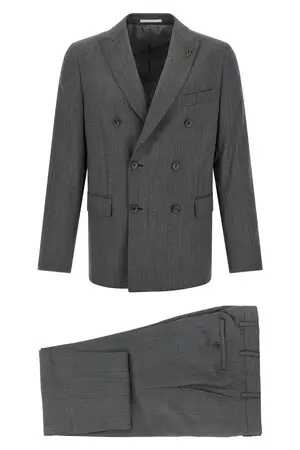 Pal Zileri Double-breasted Wool Dress - Gray
