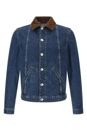 Brunello Cucinelli Denim And Suede Jacket - Blue