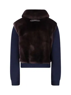 Miu Miu Shearling And Knit Blouson