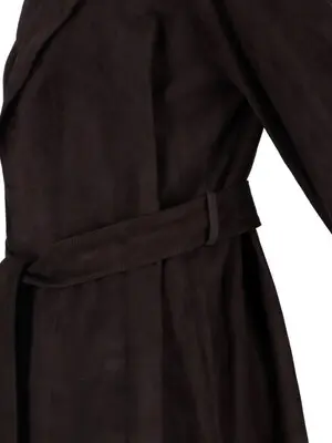 THE ROW Coat In Suede "solana - Brown