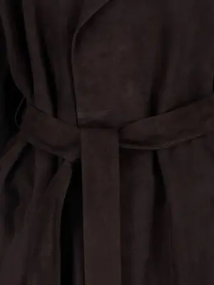 THE ROW Coat In Suede "solana - Brown