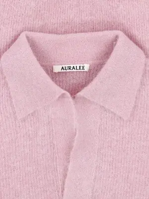 Auralee V-neck Polo - Pink