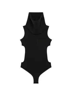 COURREGES Cut-out High Collar Knit Bodysuit