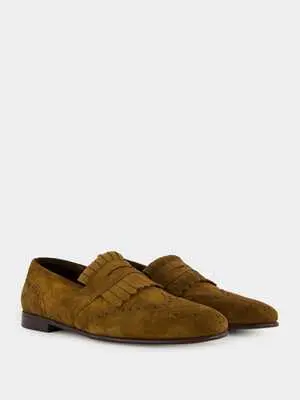Manolo Blahnik Suede Kiltie Loafers