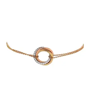 CARTIER Trinity Chain Bracelet 18k Tricolor And Diamonds - Gold