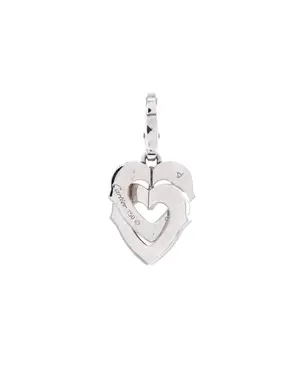 CARTIER Double Heart Pendant Charm 18k Gold With Diamonds