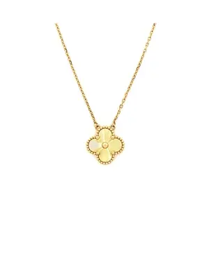 VAN CLEEF & ARPELS Vintage Alhambra Pendant Necklace Guilloche 18k - Gold