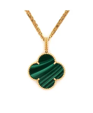 VAN CLEEF & ARPELS Magic Alhambra Pendant Long Necklace 18k And Malachite
