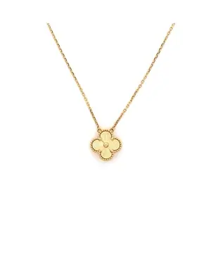 VAN CLEEF & ARPELS Vintage Alhambra Pendant Necklace Guilloche 18k - Gold
