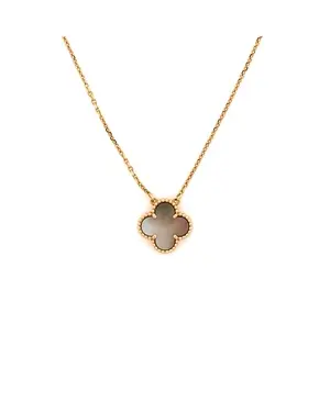 VAN CLEEF & ARPELS Vintage Alhambra Pendant Necklace 18k Rose Gold And Grey Mother Of Pearl - Pink